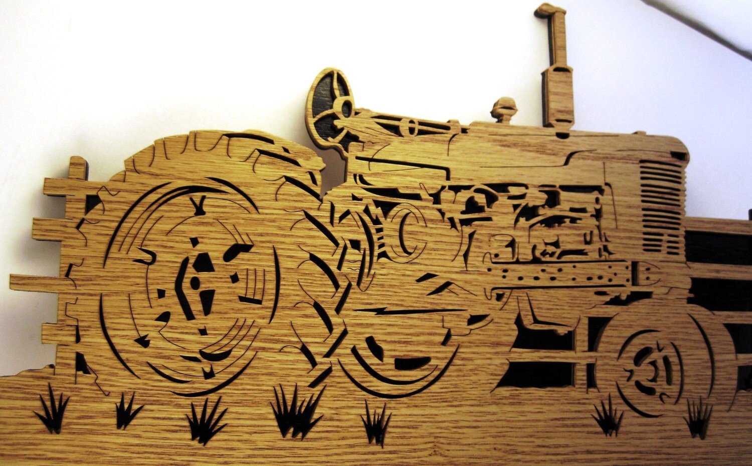 Farmall Tractor by a Fence Scroll Saw Cut - Etsy