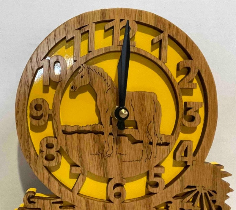Handcrafted Wooden Horse Clock - Etsy