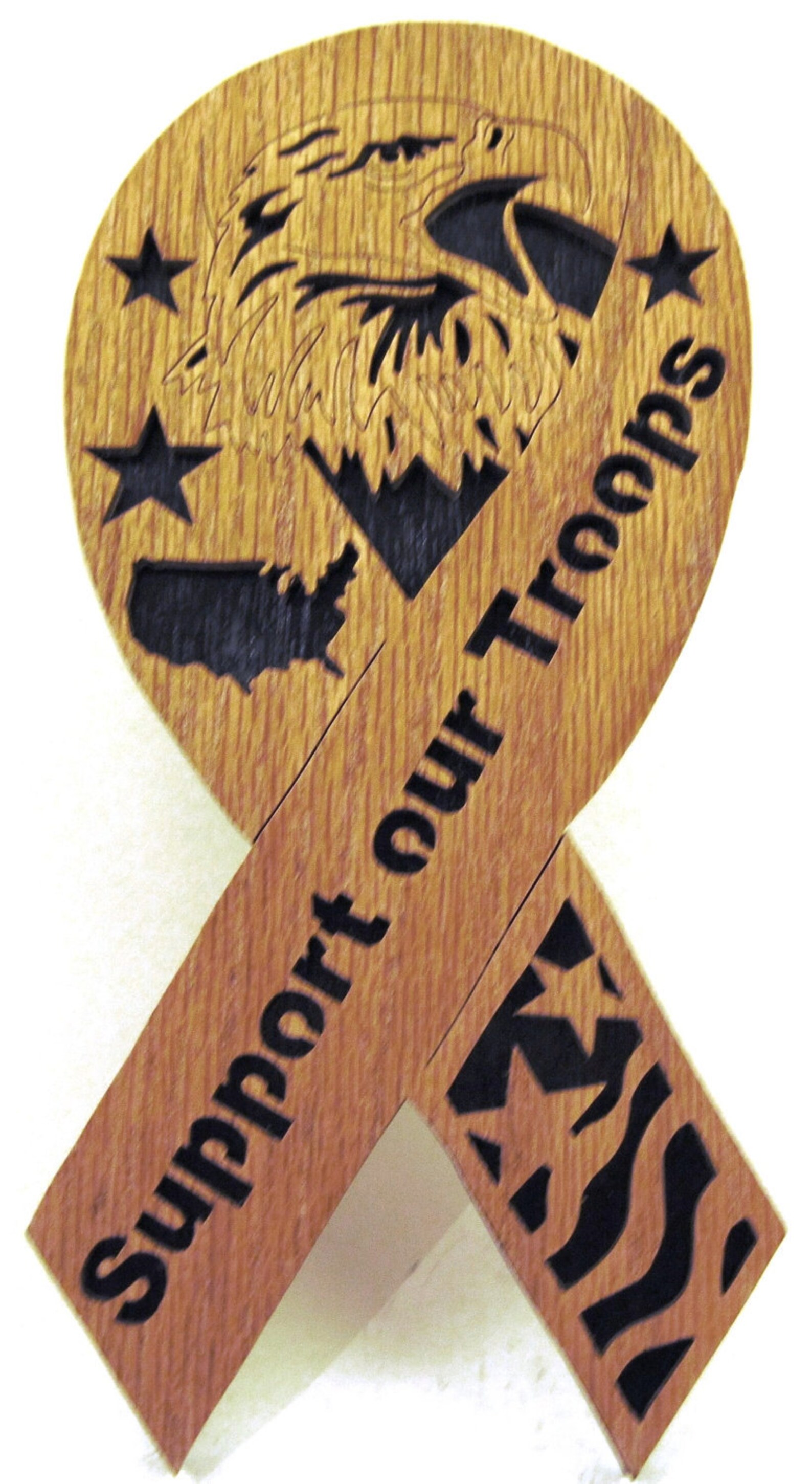 Support Our Troops Ribbon Scroll Saw Cut - Etsy