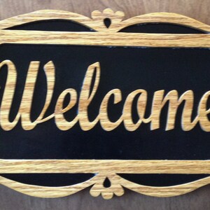 Welcome Sign Scroll Saw Cut, Fretwork, Wall Hanging, Home Decor ...