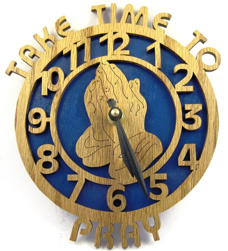 Handmade Oak Praying Hands Clock: Scroll Saw Wall Decor - Etsy