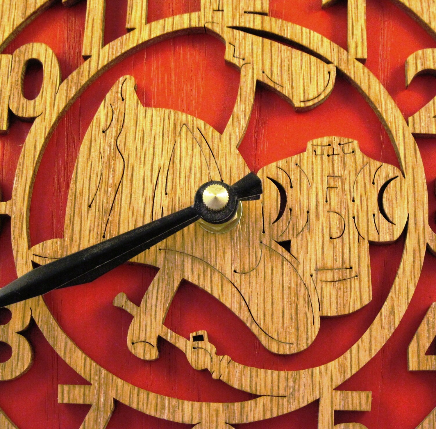 Firefighter Clock Scroll Saw Cut, Wooden Art, Woodworking, Wall Decor ...