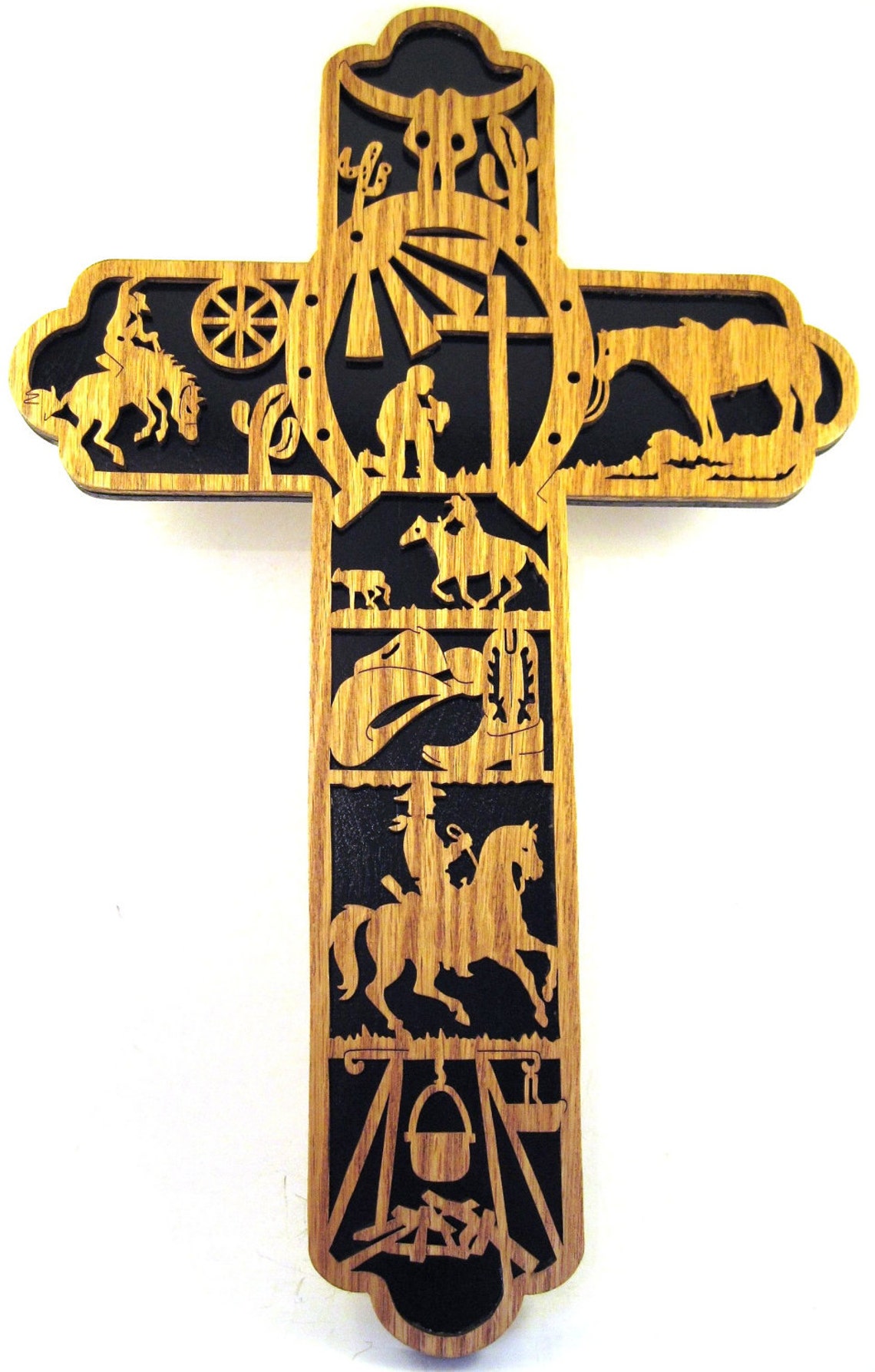 Western Themed Cowboy Cross - Etsy