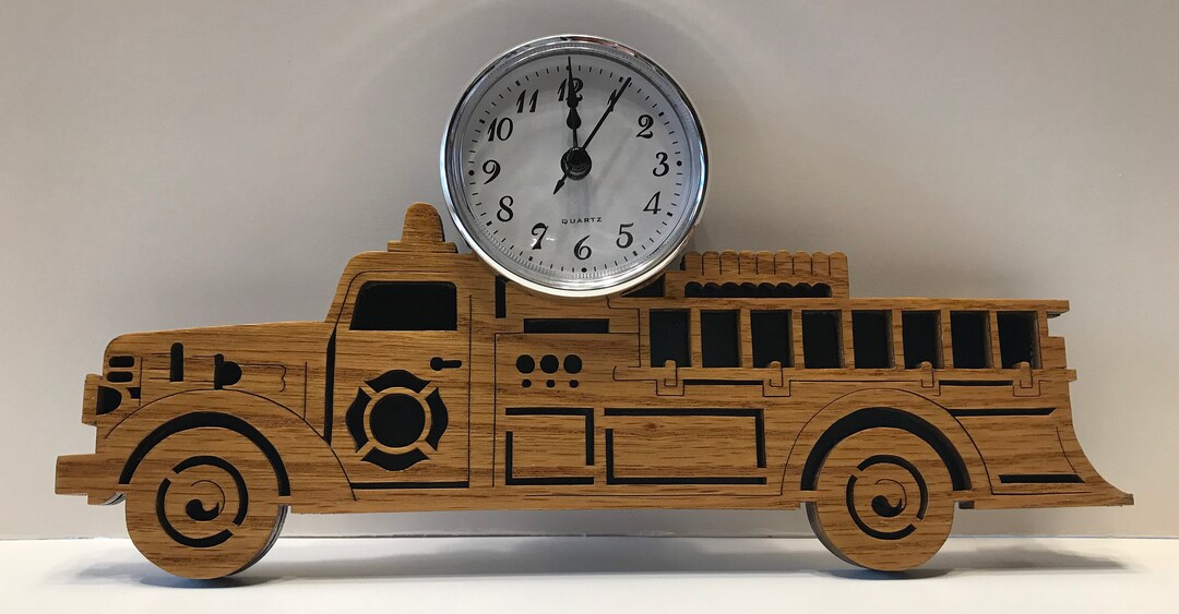 Firefighter Wall Clock Handmade, Scroll Saw Cut, Woodworking, Fretwork ...