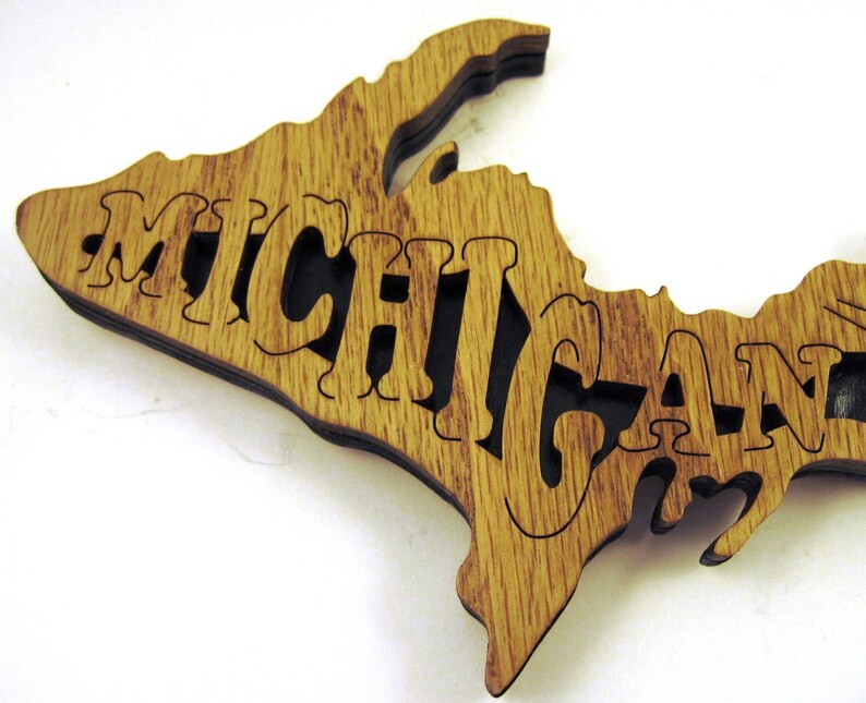 State of Michigan Scroll Saw Cut - Etsy