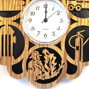 Firefighter Wall Clock, Scroll Saw Cut, Handmade, Fretwork, Wall Decor ...