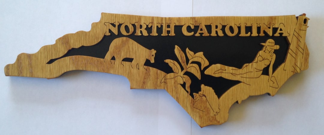 State of North Carolina Scroll Saw Cut, Fretwork, Wall Hanging, Home ...