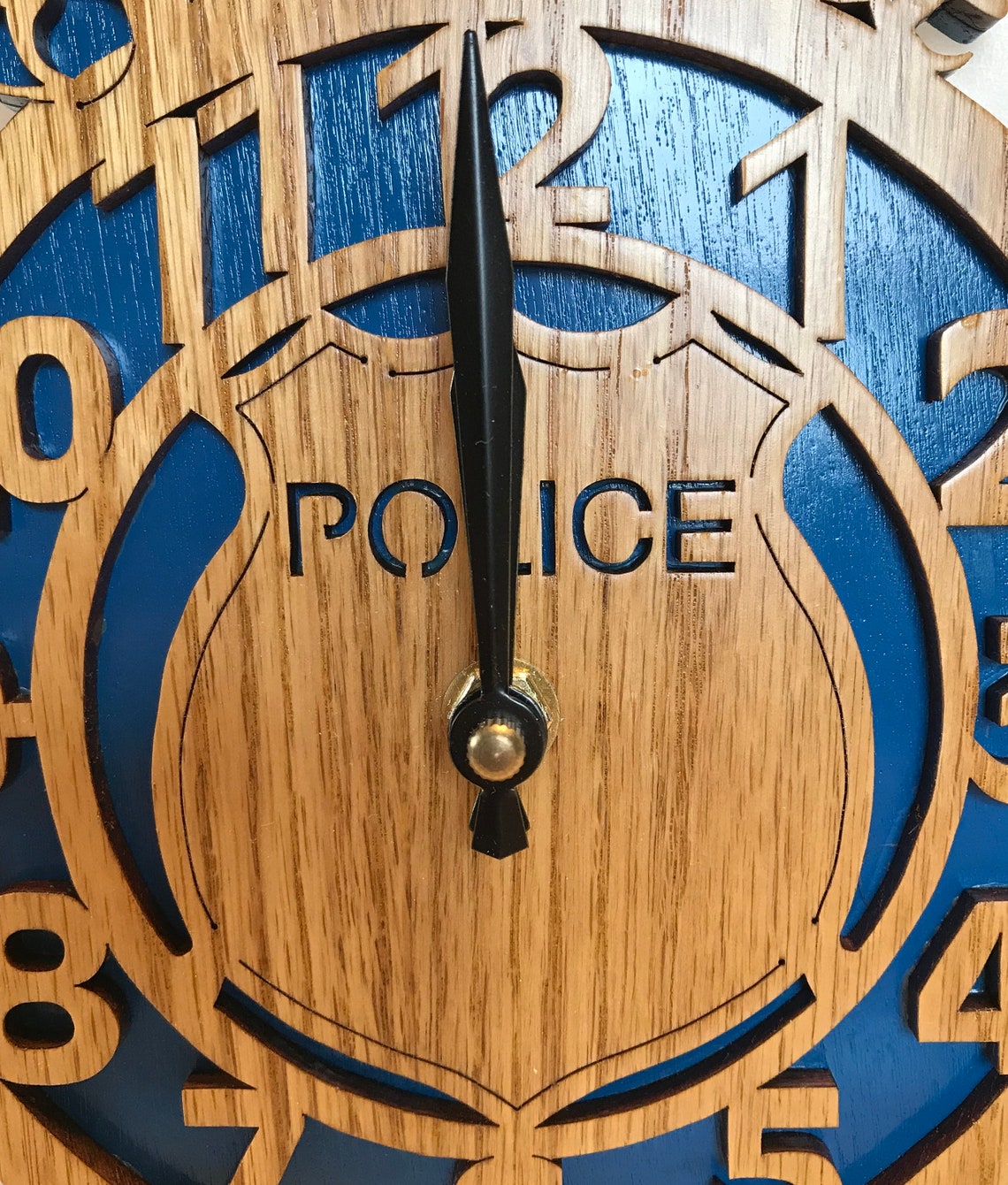 Police Clock, Scroll Saw Cut, Wooden Art, Woodworking, Wall Decor ...