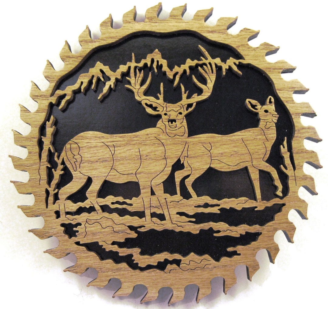 Two Deer in a Sawblade Scroll Saw Cut - Etsy