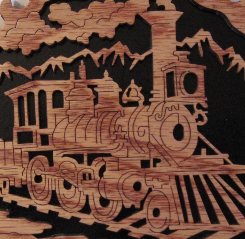 Train Scene in a Saw Blade Scroll Saw Cut Handmade - Etsy