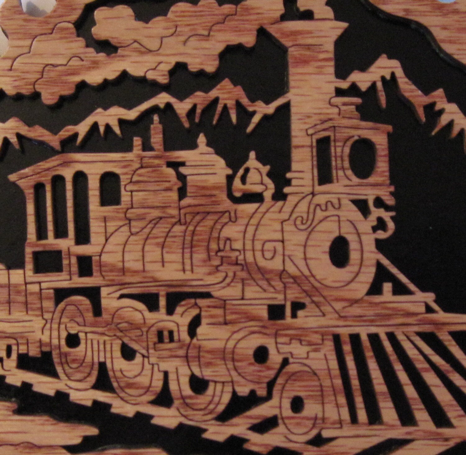 Train Scene in a Saw Blade Scroll Saw Cut Handmade - Etsy