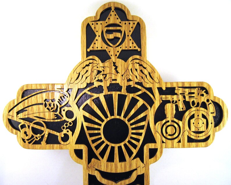 Law Enforcement Cross Scroll Saw Cut - Etsy
