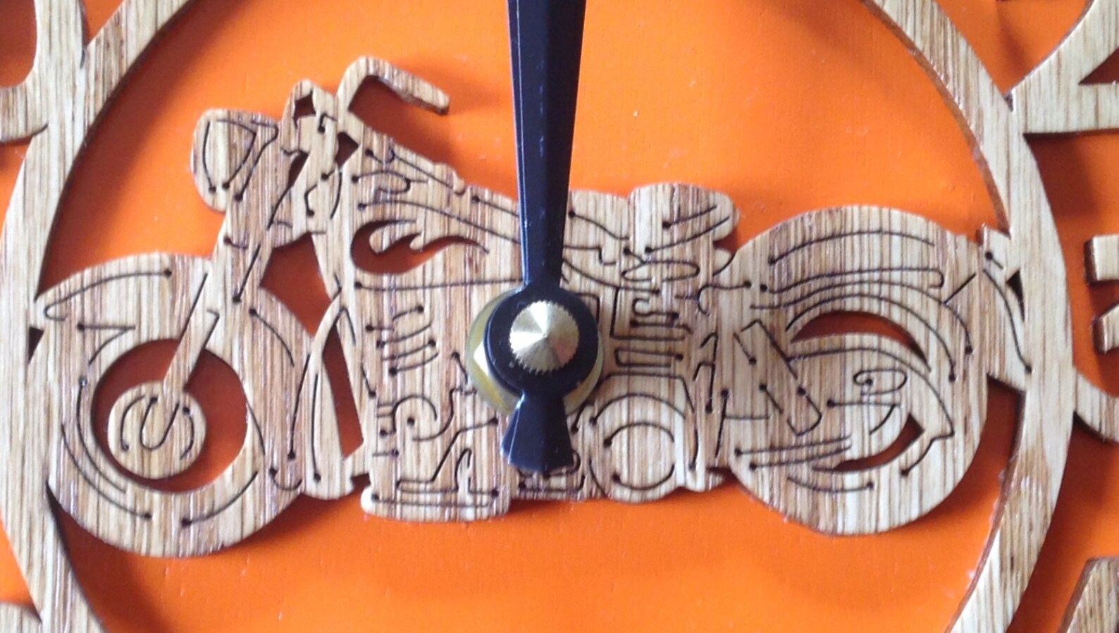 Motorcycle Clock, Scroll Saw Cut, Wooden Art, Woodworking, Wall Decor ...