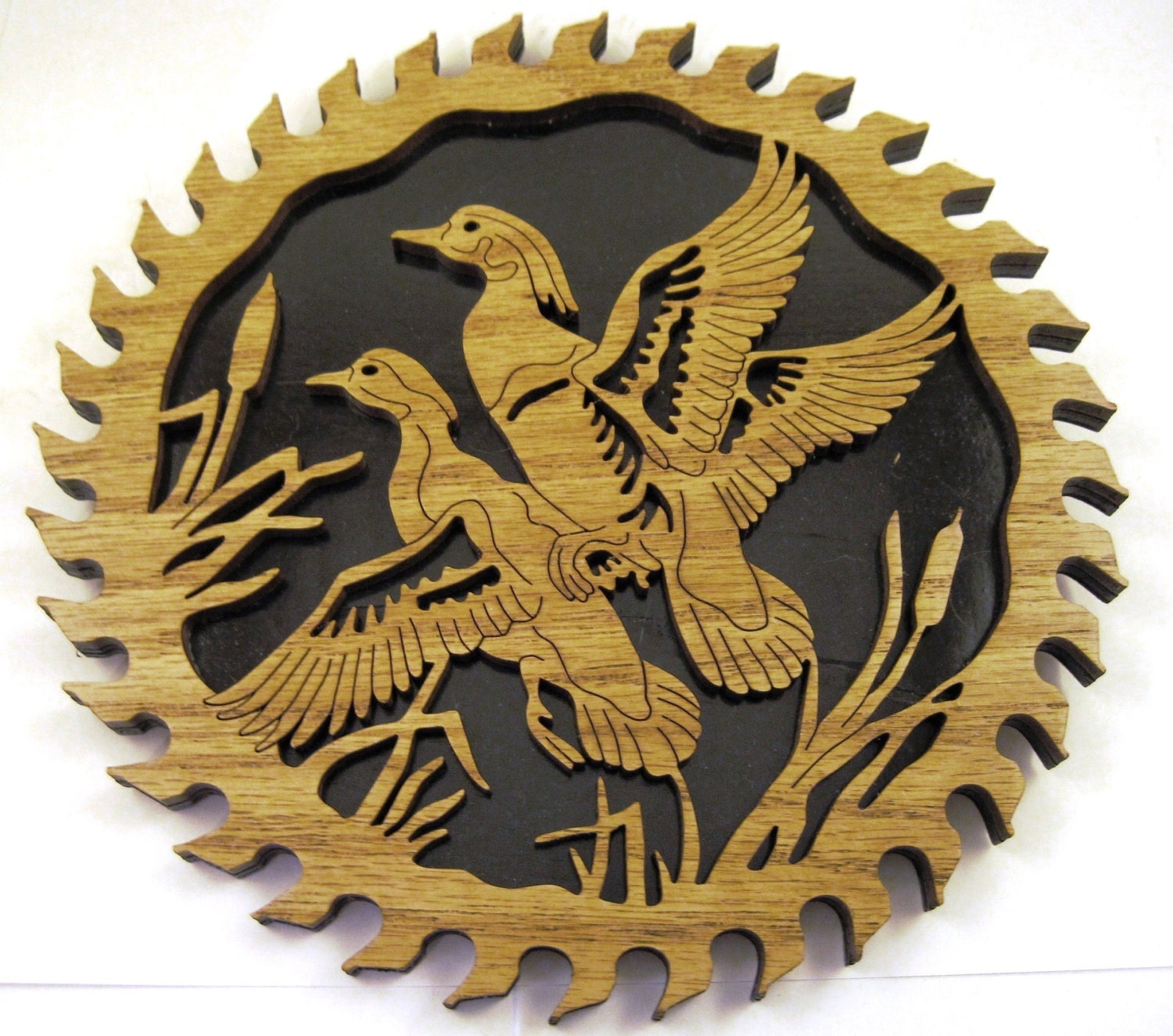 Scroll Saw Cut Sawblade With 2 Flying Ducks - Etsy