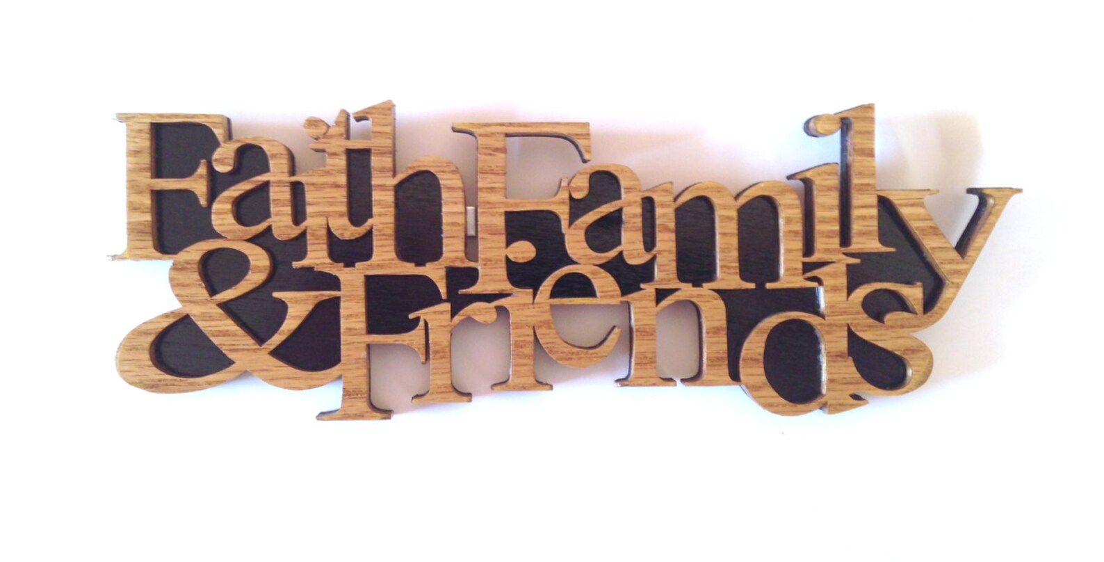 Faith, Family and Friends Sign Scroll Saw Cut, Fretwork, Wall Hanging ...