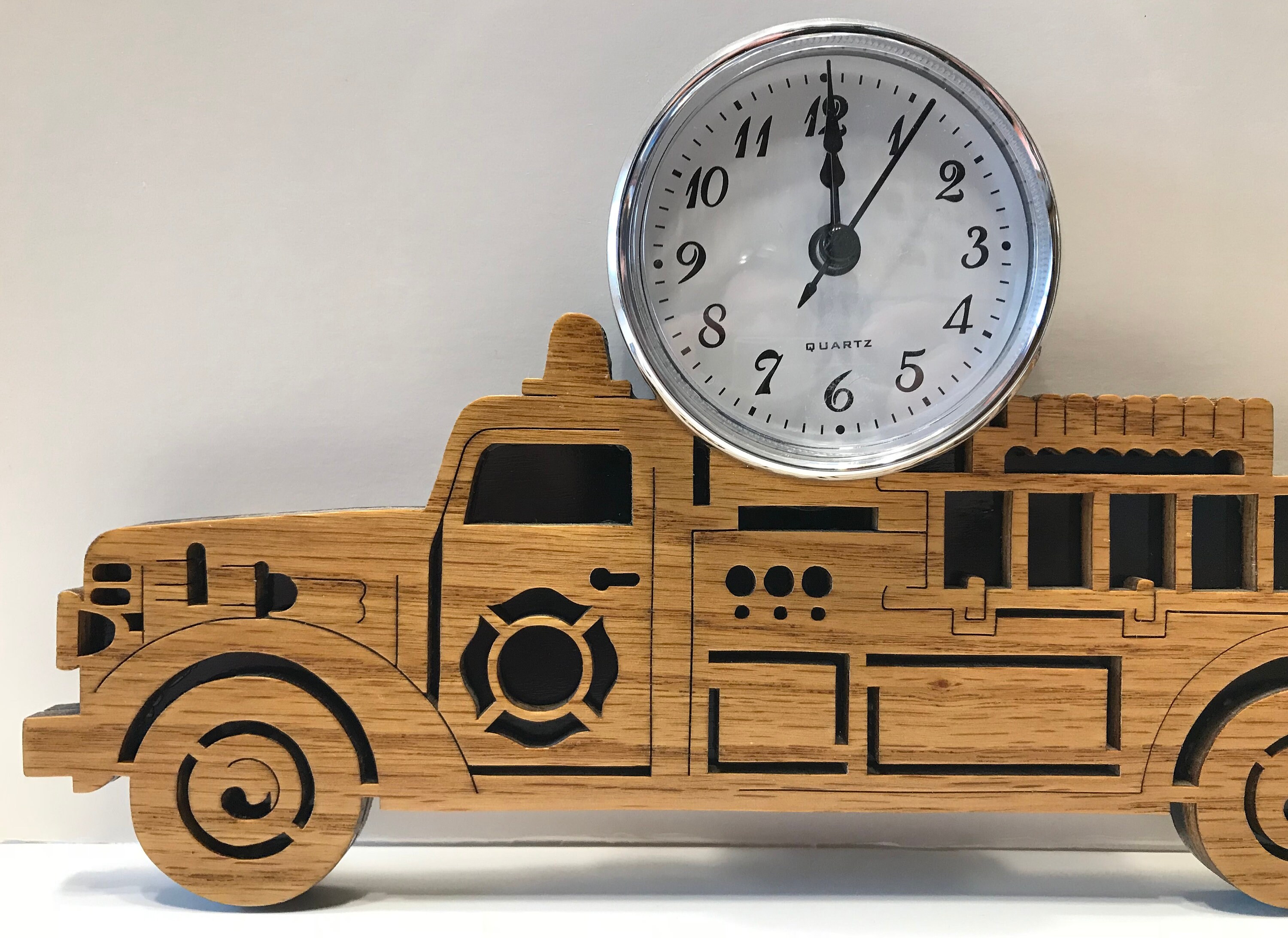 Firefighter Wall Clock Handmade, Scroll Saw Cut, Woodworking, Fretwork ...