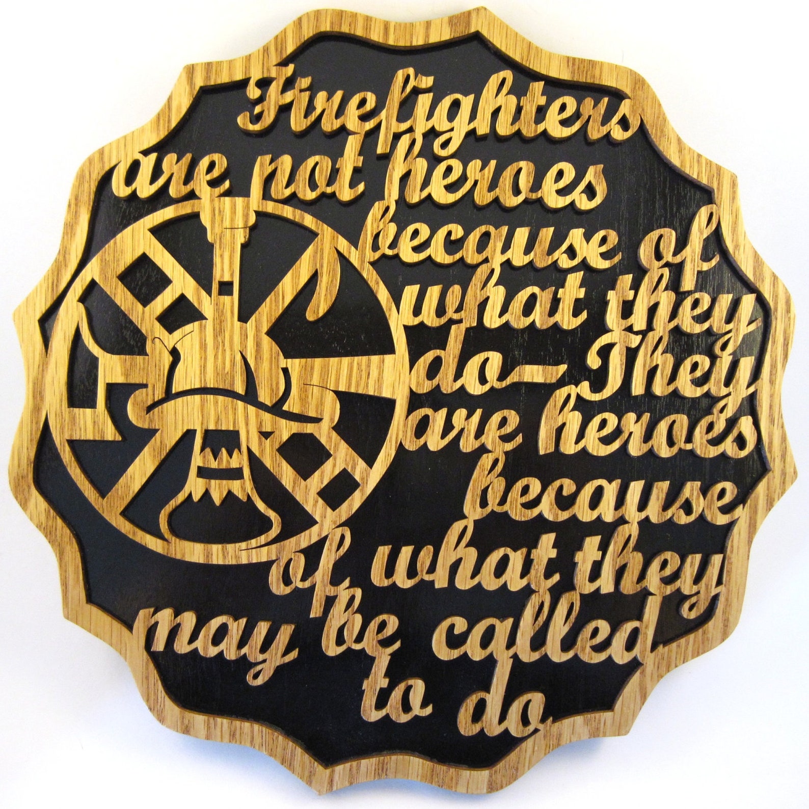 Firefighters Are Heroes Handmade Wall Plaque Scrol Saw Cut - Etsy