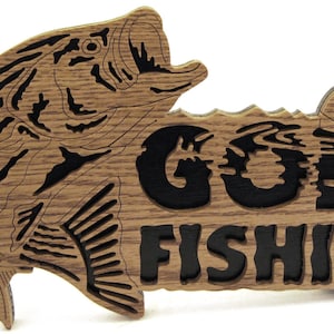 Gone Fishing Bass Sign Scroll Saw Cut - Etsy