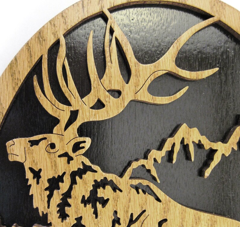 Elk on a Mountain Scroll Saw Cut - Etsy