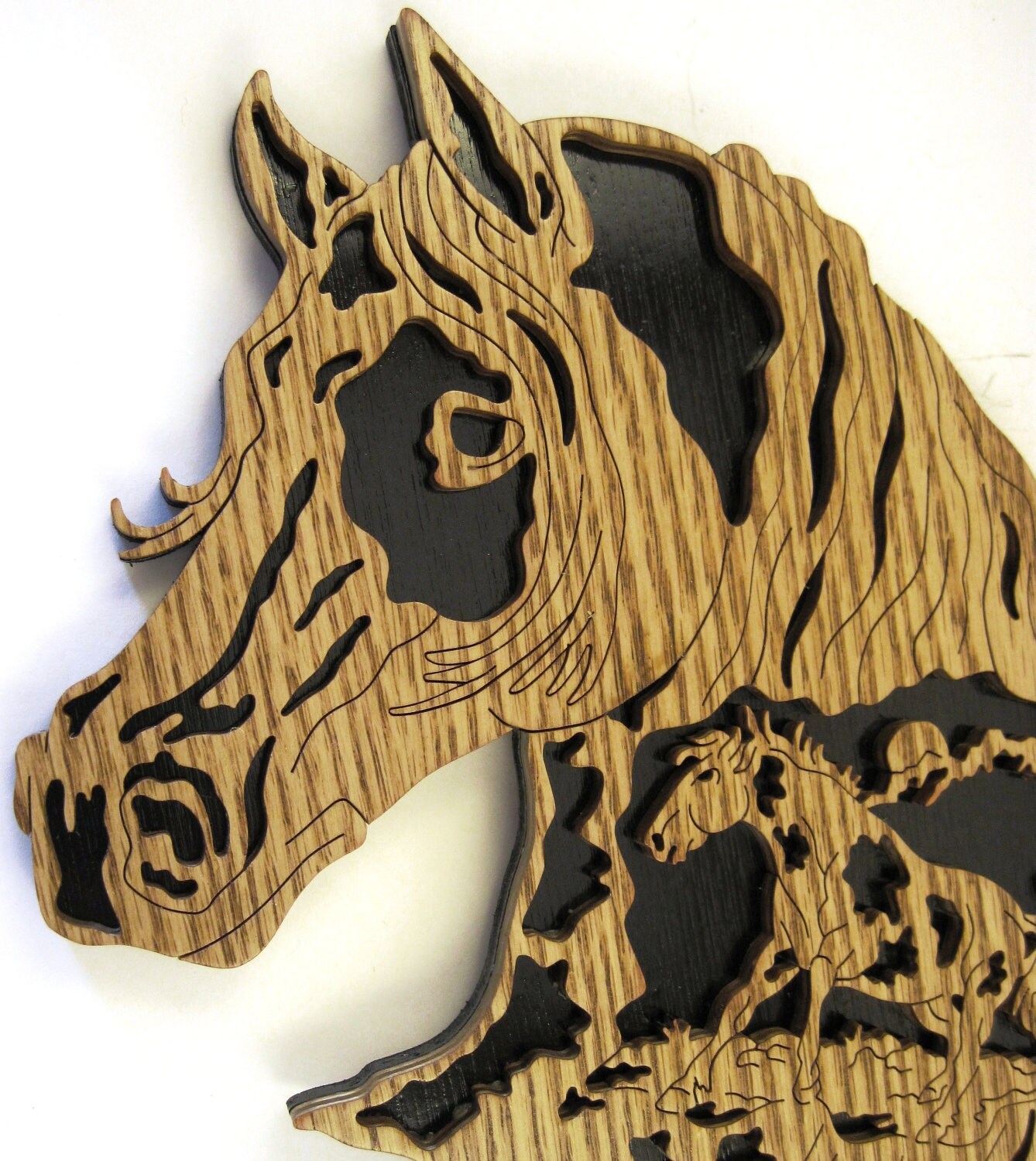 Horse Head With Minature Horse Inside It Scroll Saw Cut - Etsy