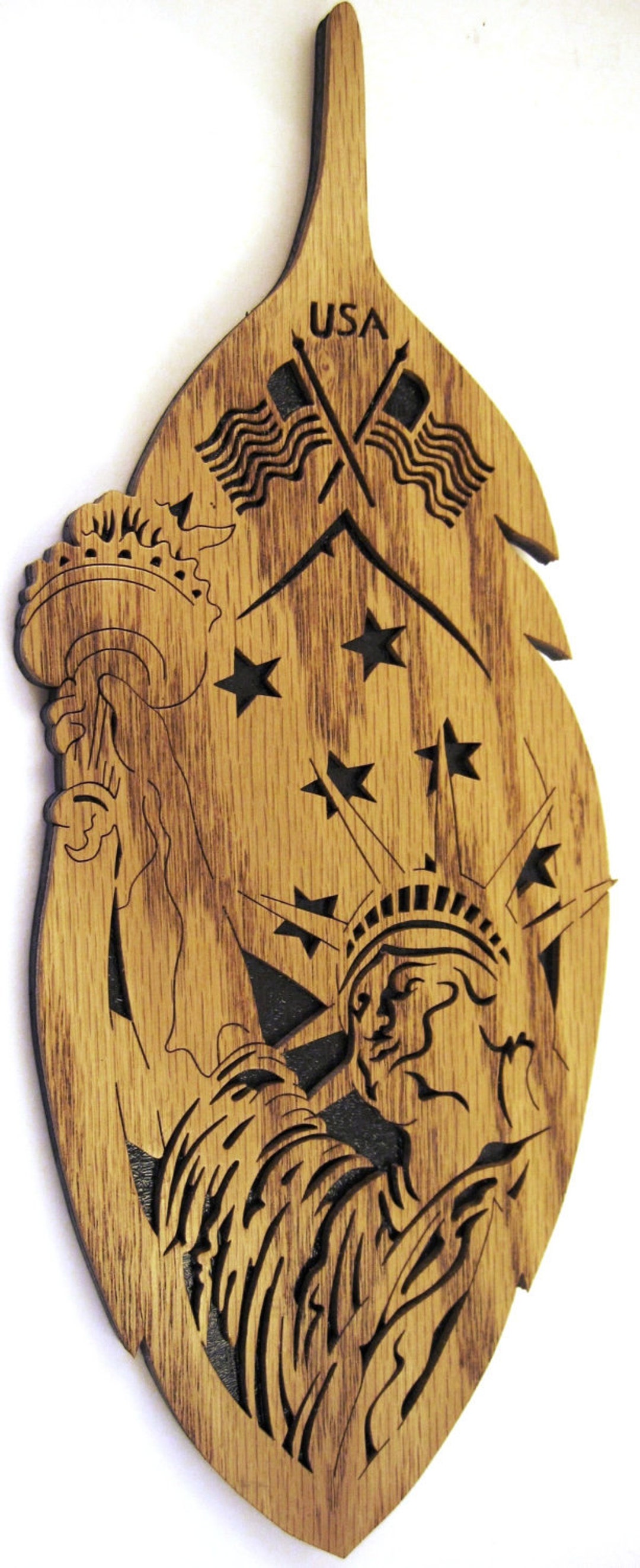 Statue of Liberty Feather Scroll Saw Cut - Etsy