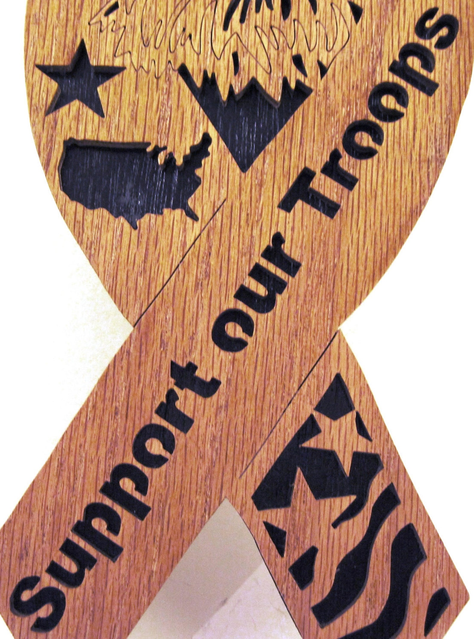 Support Our Troops Ribbon Scroll Saw Cut - Etsy