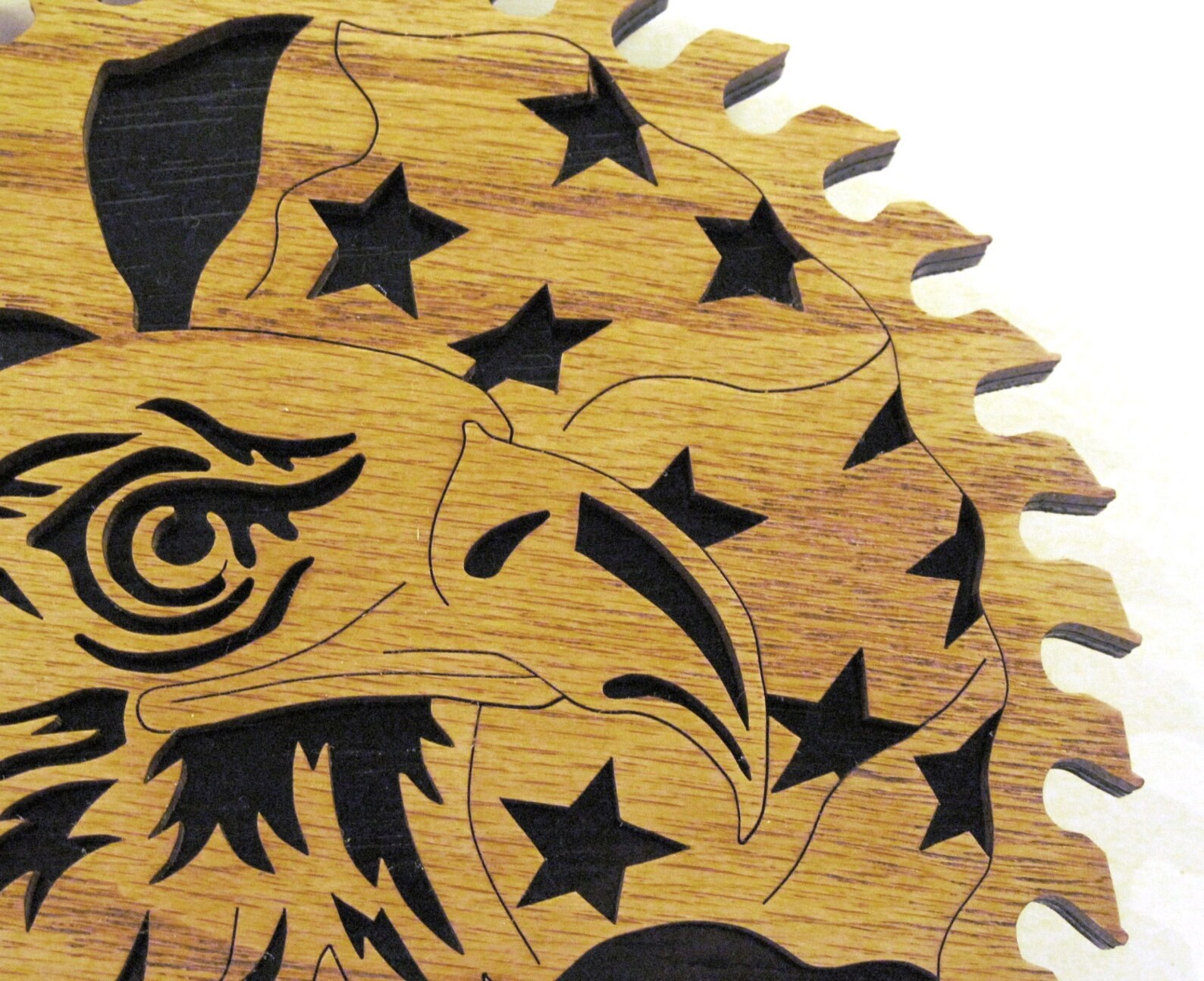 Eagle Head and Flag in Sawblade Scroll Saw Cut - Etsy