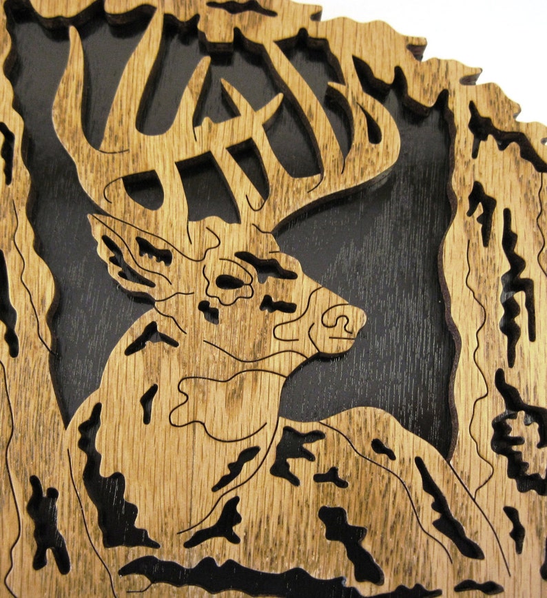 Deer in a Leaf Scroll Saw Cut - Etsy Israel