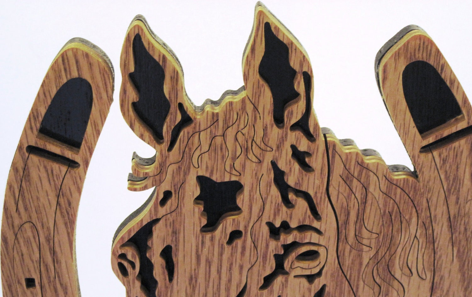 Horse Head in Horseshoe Scroll Saw Cut - Etsy