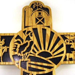 Farmer's Themed Scroll Saw Cut Cross - Etsy