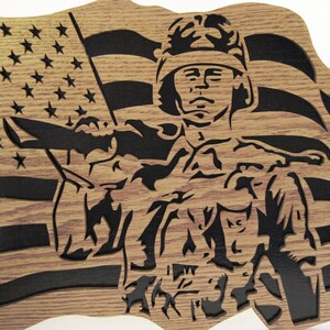 Soldier in a Flag Scroll Saw Cut - Etsy