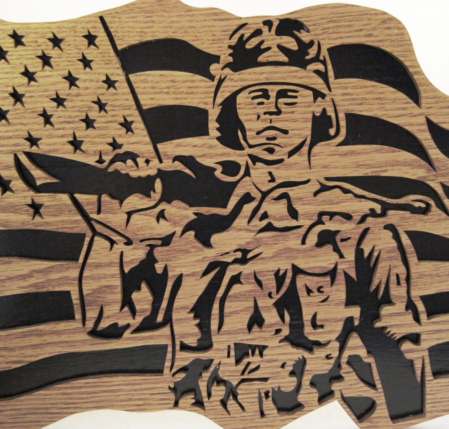 Soldier in a Flag Scroll Saw Cut - Etsy