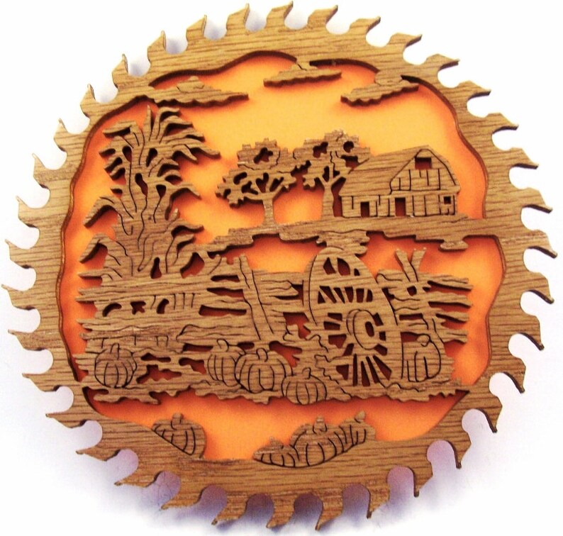 Scroll Saw Cut Country Fall Farm Scene - Etsy
