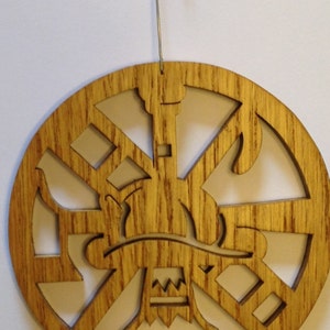 Scroll Saw Cut Woodworking Firefighter Ornament of a Firefighter Logo ...