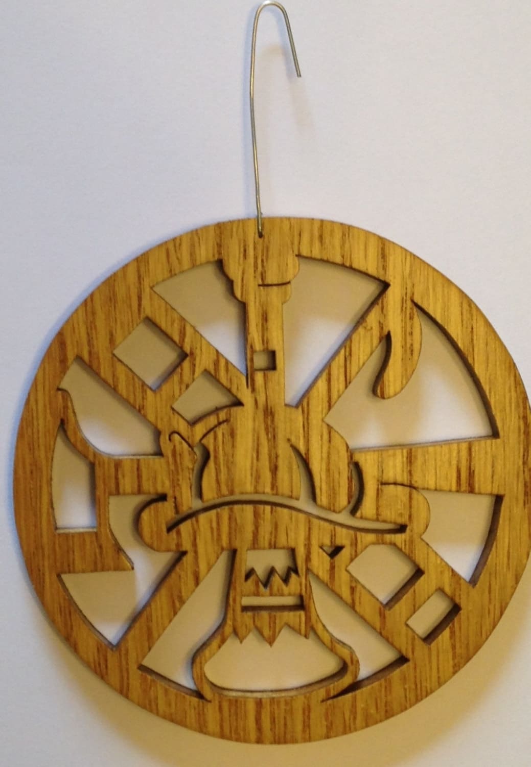 Scroll Saw Cut Woodworking Firefighter Ornament of a - Etsy