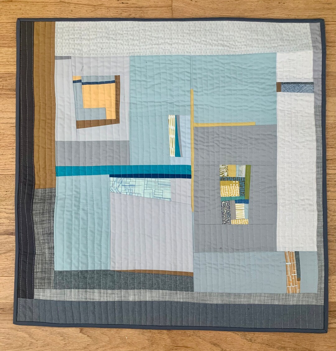 Mid Century Art “cozy Cabin”, Log Cabin Fiber Art, Mini Abstract Wall ...