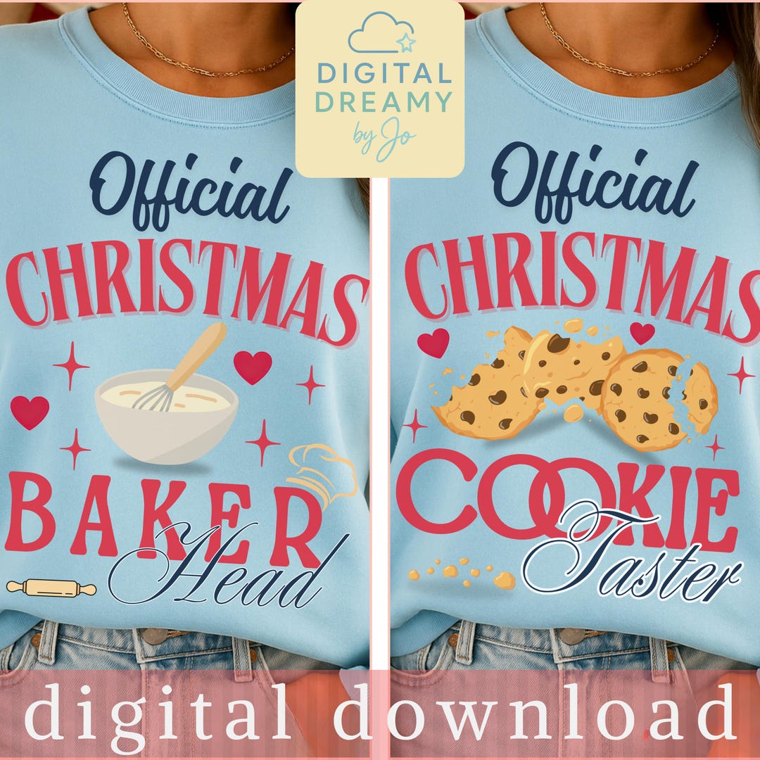Festive Christmas Baking PNG Designs: Cookie Taster & Head Baker ...