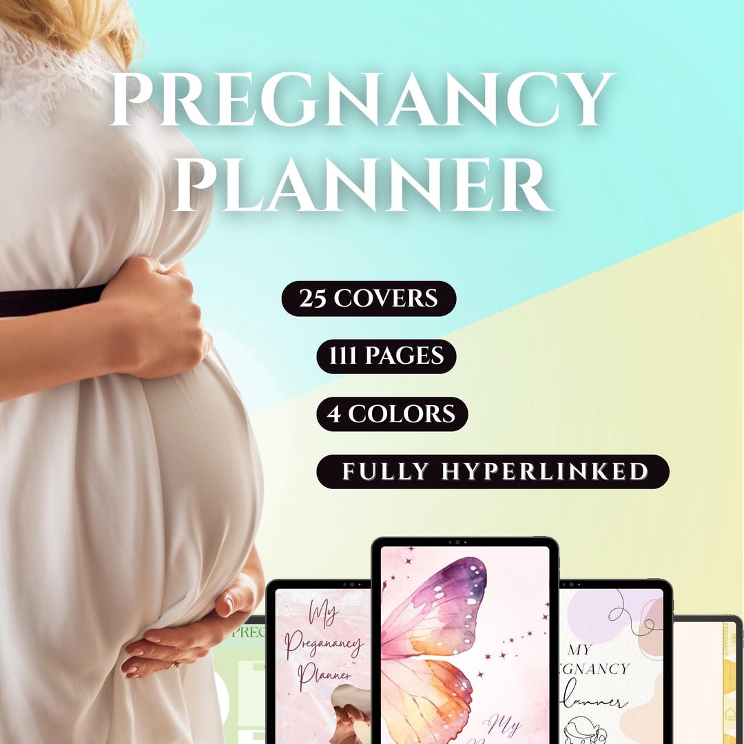 Digital Pregnancy Planner, Hyperlinked iPad & Goodnotes Journal, 111 ...