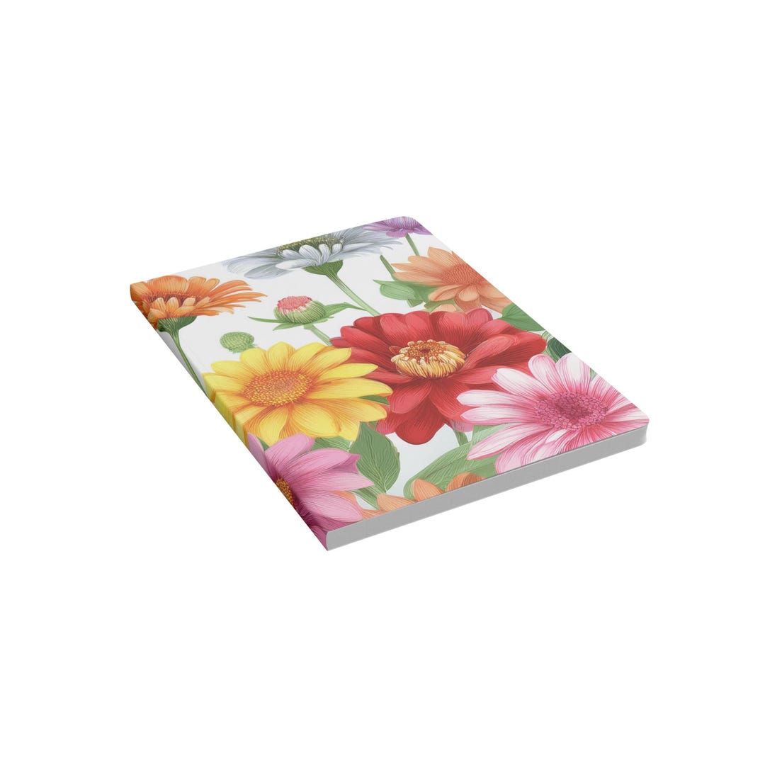 Beautiful Zinnias to Brighten Your Day - Softcover Journal Notebook - Etsy