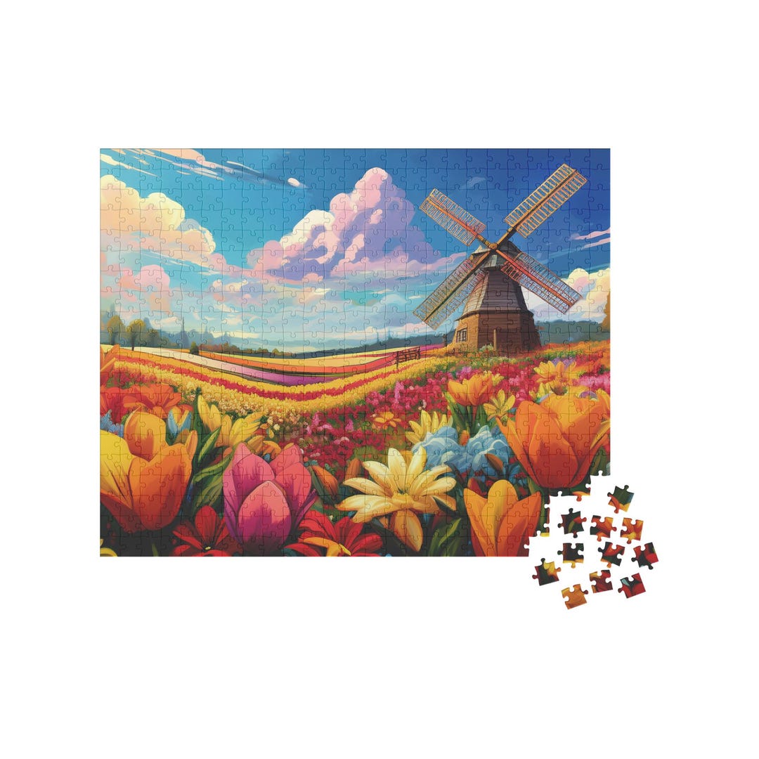 500 Piece Jigsaw Puzzle | Field of Flowers | Unique Gift Idea ...