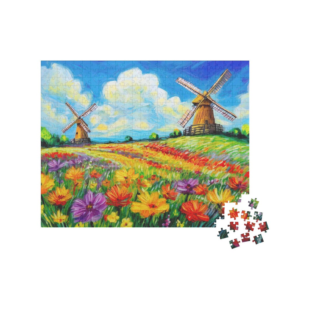 500 Piece Jigsaw Puzzle | Field of Flowers | Spring Flowers | Unique ...