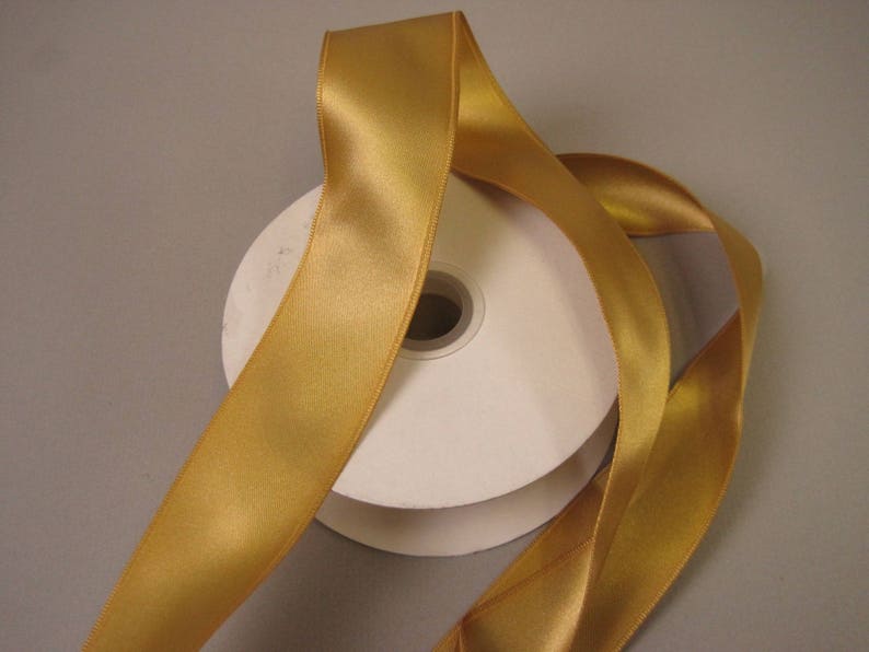 Vintage 60s Gold Metallic Ribbon Double Sided Satin Rayon 1.5 Inch Wide ...