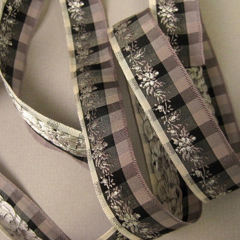 Gray Plaid Ribbon - Etsy