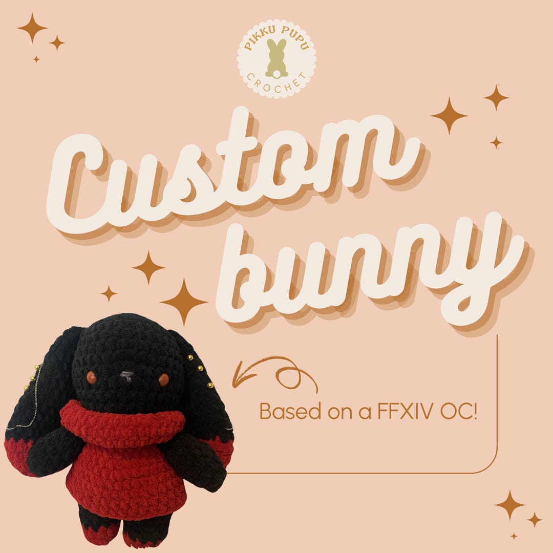 CUSTOM "bunny of Light" Crochet Plushie - Amigurumi - Stuffed Animal ...