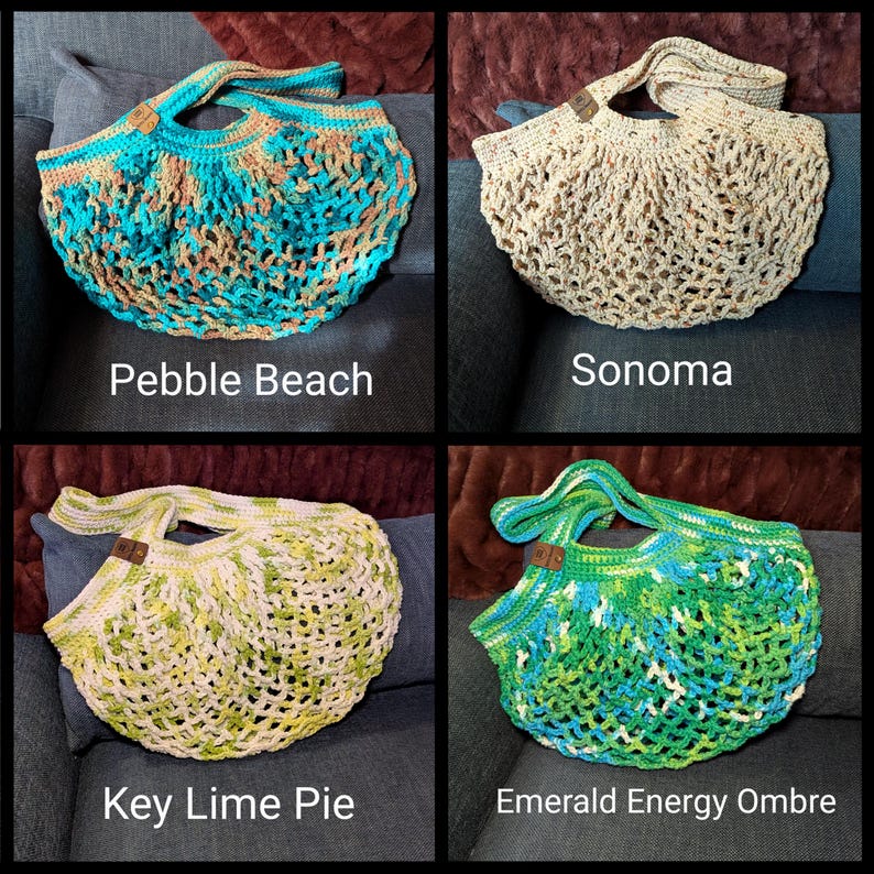 Handmade Crochet Cotton Market Bag - Etsy