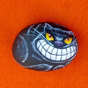Halloween Black Cat Hand Painted Rock Painted Stone Decoration - Etsy