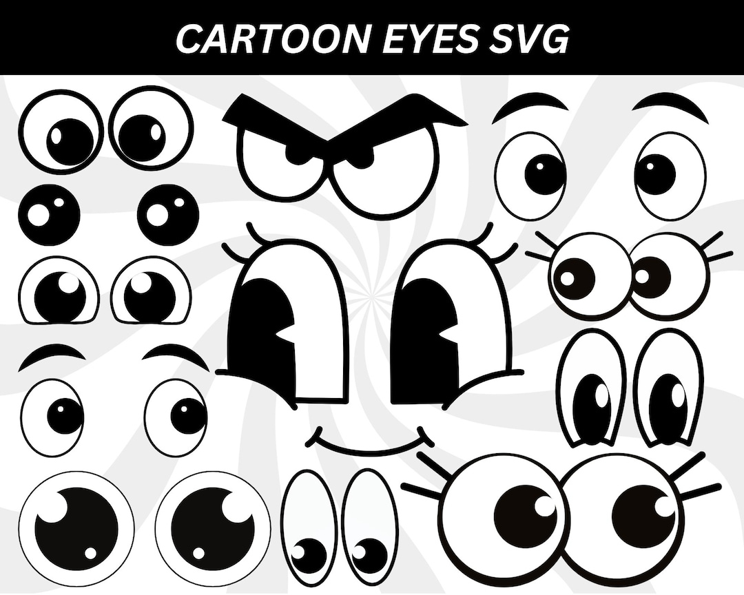 Cartoon Eyes Svg, Cartoon Eyes Clipart, Comic Eyes Svg, Emoji Svg ...