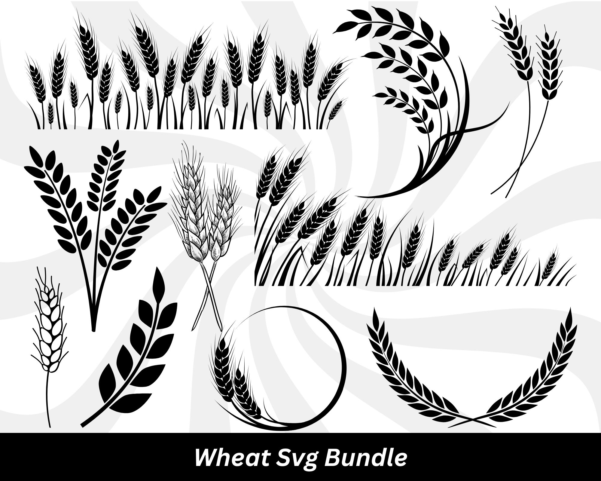 Wheat Svg Bundle, Wheat Silhouette, Wheat Png, Wheat Clipart, Wheat ...