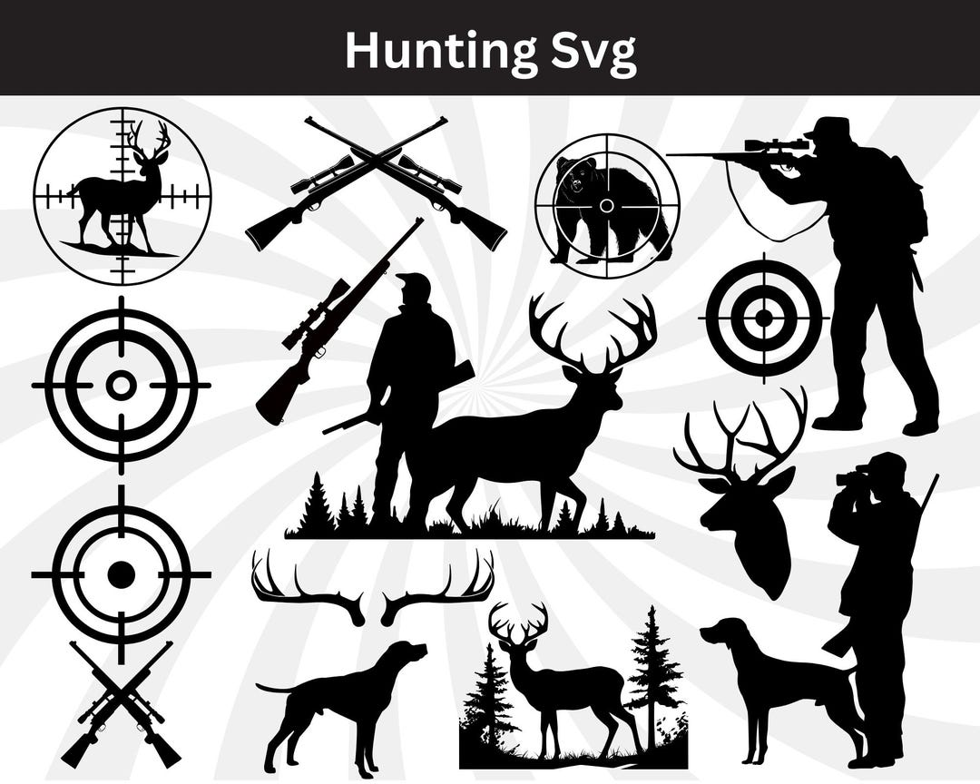 Hunting Svg Bundle, Hunter Svg, Deer Hunting Svg, Antlers Svg, Hunting ...