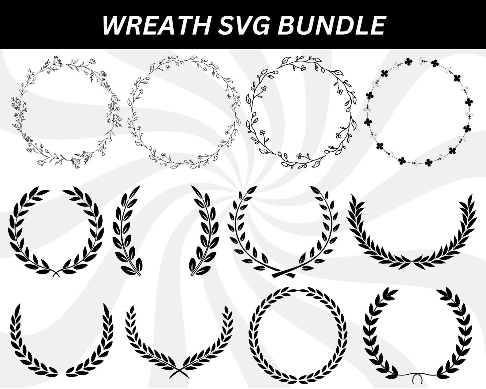 Wreath Svg Bundle, Wreath Svg, Wreath Cut Files, Laurel Wreath Svg ...